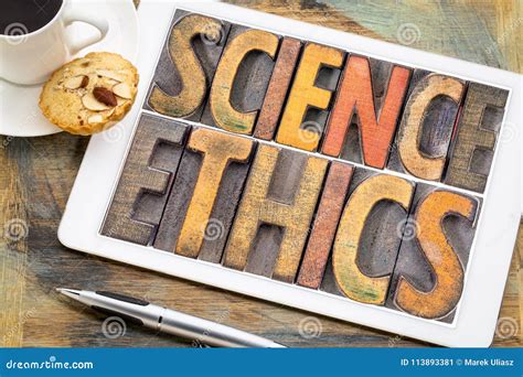 Science Ethics Word Abstract On Tablet Stock Image Image Of Letterpress Type