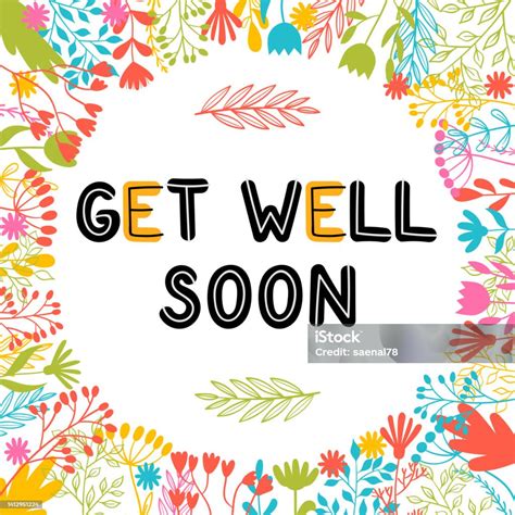 빨리 회복하세요 영감과 동기 부여 문구 포스터 배너 엽서를위한 레터링 디자인 인용문 슬로건 검은색에 대한 스톡 벡터 아트 및