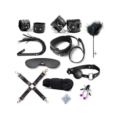 Kit Erótico Bondage Sado Sexual 10 Piezas Negro Bdsm Parejas Generico