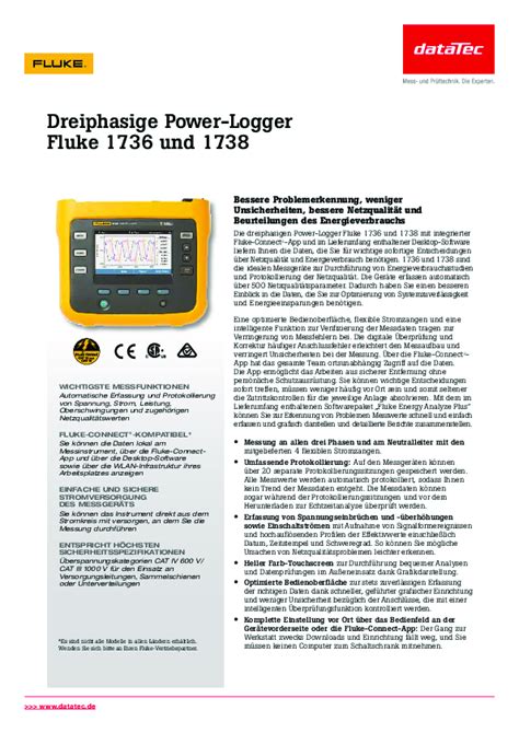 Fluke Fluke 1736 Eus Gold Energielogger Leistungslogger Kaufen