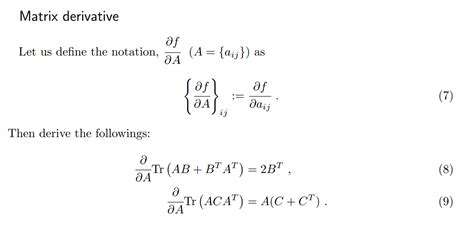 Solved Matrix Derivative Let Us Define The Notation