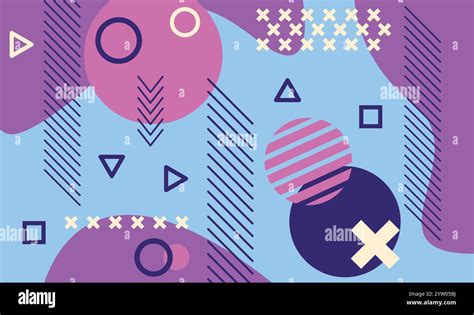 Modern Abstract Background Featuring Various Geometric Shapes Like Circles Triangles And