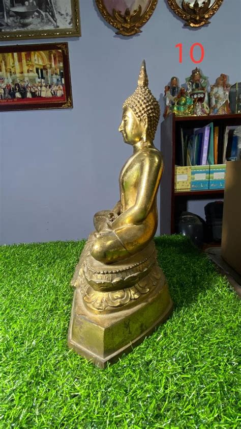 พระบูชา ปางสมาธิ ฐาน12 5นิ้ว หน้าตัก9นิ้ว สูง17 5นิ้ว Ennxo