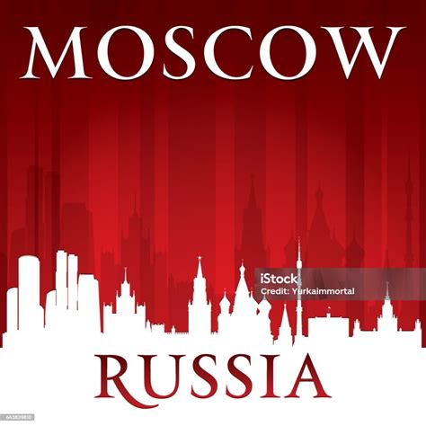 Moscow Russia City Skyline Silhouette Stock Illustration Download