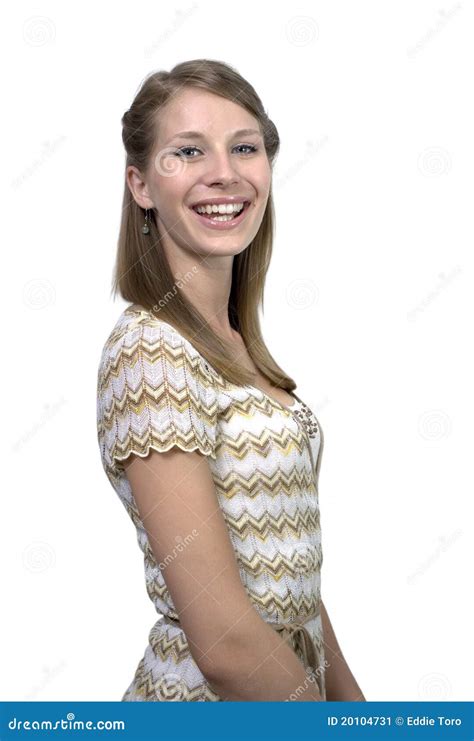 Girl Against Plain Background Stock Image Image Of Woman Smiling