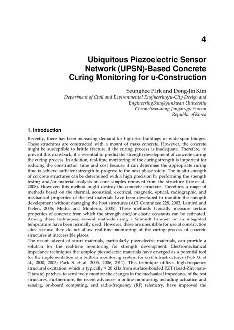 Pdf Ubiquitous Piezoelectric Sensor Network Upsn Based Concrete Curing Monitoring For U