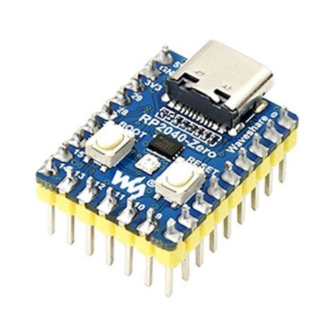 Waveshare Rp2040 Zero Dual Core 133mhz 2mb Flash Usb C Gpio Pins