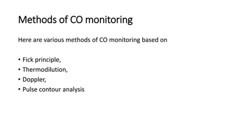 Minimally Invasive Cardiac Output Monitoring Pptx