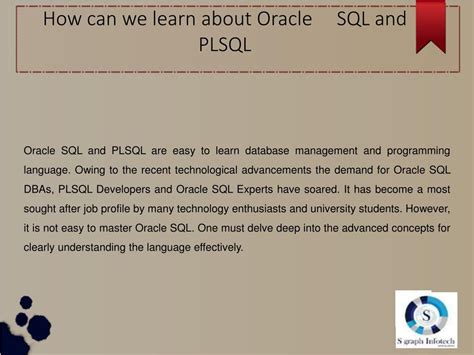 PPT How Can We Learn About Oracle SQL And PLSQL PowerPoint Presentation ID