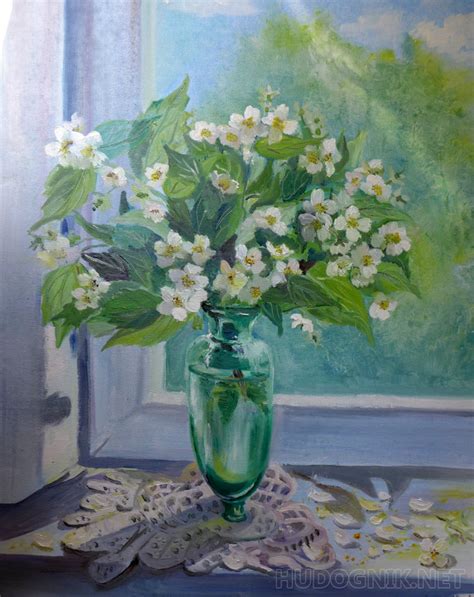 Картина жасмин Размеры 40x50 Год 2018 Цена 10000 рублей Художник Rachinskaya Irina