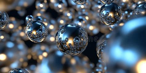 A Mesmerizing 3d Background Featuring An Array Of Floating Metallic Spheres Arranged In A