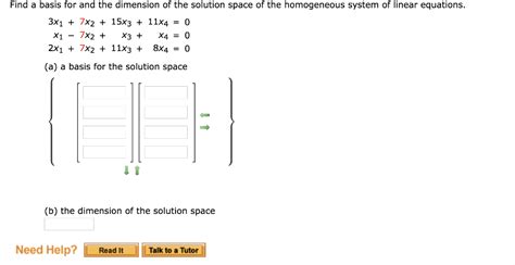 Solved Find A Basis For And The Dimension Of The Solution Chegg