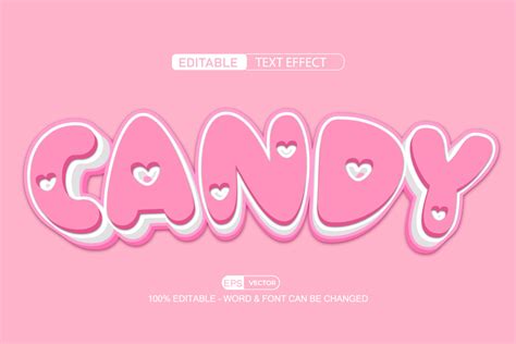 Candy 3d Editable Text Effect Vector Graphic By Truevector · Creative