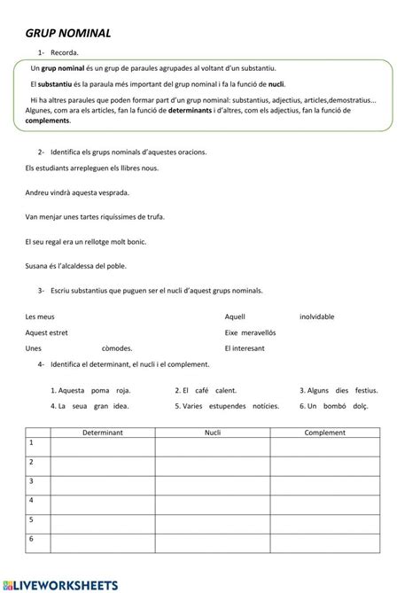 Grup Nominal Free Interactive Worksheets 124761 Grup Nominal Free Interactive Worksheets 124761