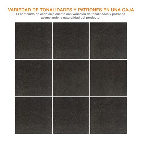 Piso CerÁmico Edison 44 X 44 Cm Gris Oxford Tipo Piedra Caja Con 192