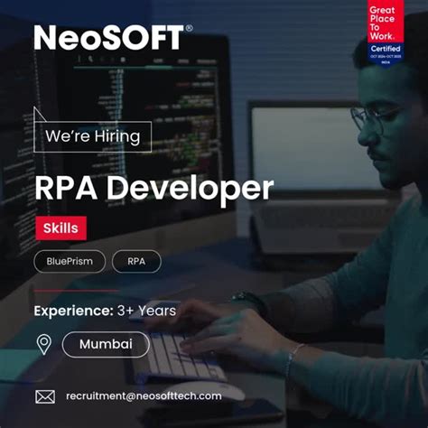 Neosoft On Linkedin Rpadeveloper Techhiring Joinourteam Neosoft