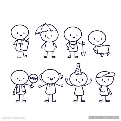 火柴人插画设计图 卡通设计 广告设计 设计图库 昵图网
