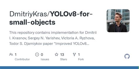 Github Dmitriykrasyolov8 For Small Objects This Repository Contains Implementation For