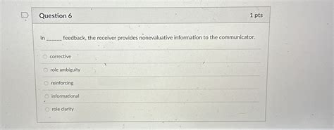 Solved Question 61 ﻿ptsin Feedback The Receiver Provides