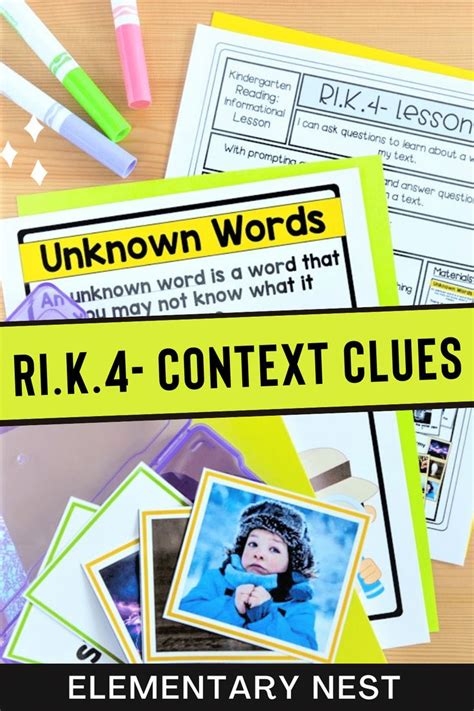 Context Clues Activities Worksheets Anchor Charts For Kindergarten Ri K 4 Context Clues