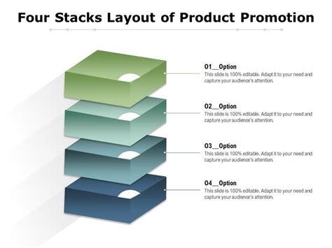 Four Stacks Layout Of Product Promotion Ppt Powerpoint Presentation