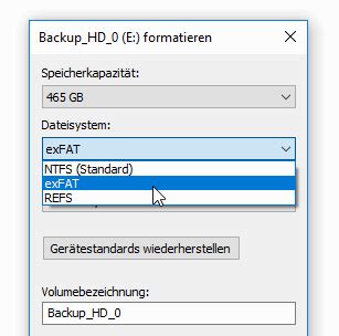 Windows USB Sticks und Festplatten größer als 32 GB mit FAT32