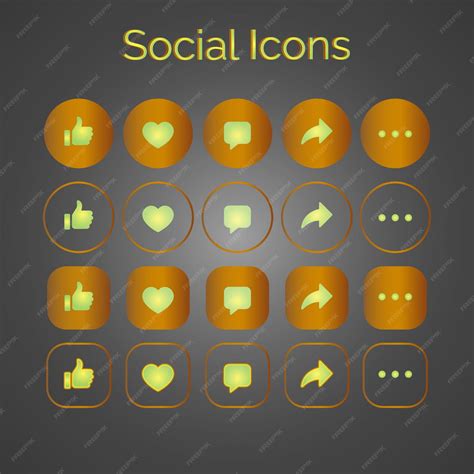 Premium Vector Brown Theme Set Of Generic Social Media User Interface Icons Like Comment Share