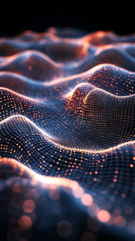 Abstract Layered Data Pattern With Overlapping Grids And Vibrant Glow