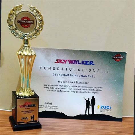 Devadharshini G On Linkedin I Am Happy To Share My Sky Walker Award