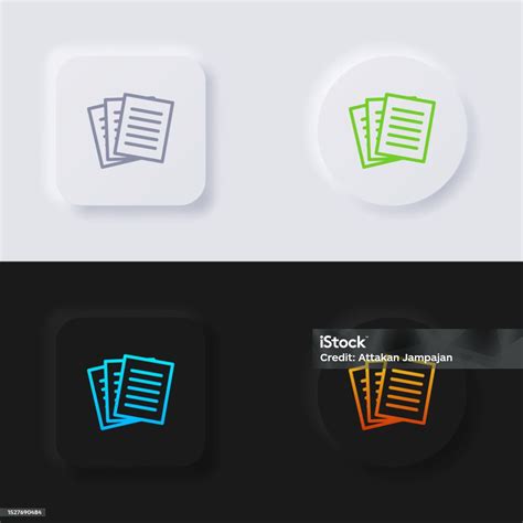 Paper Icon Set Multicolor Neumorphism Button Soft Ui Design For Web Design Application Ui And