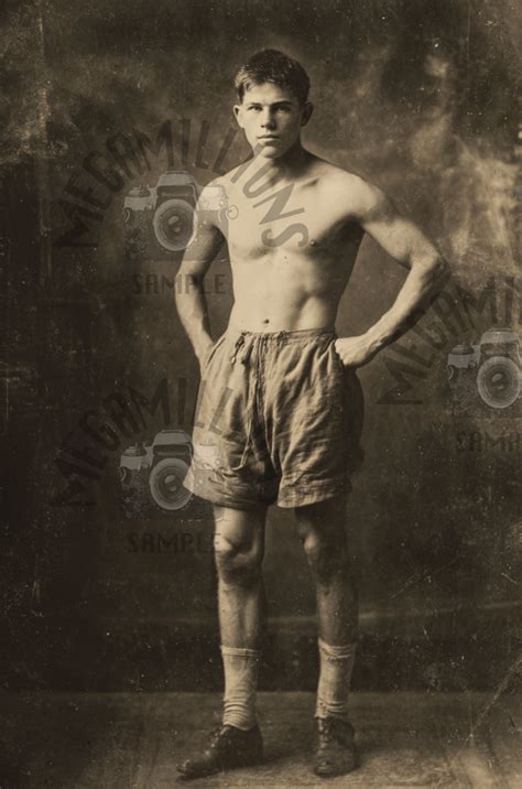 Vintage Photo Of Shirtless Man At Gym Boxer 1920s Rare Photography
