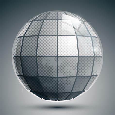 Premium Vector Plastic Pixilated 3d Spherical Object Grayscale Squared Synthetic Element With