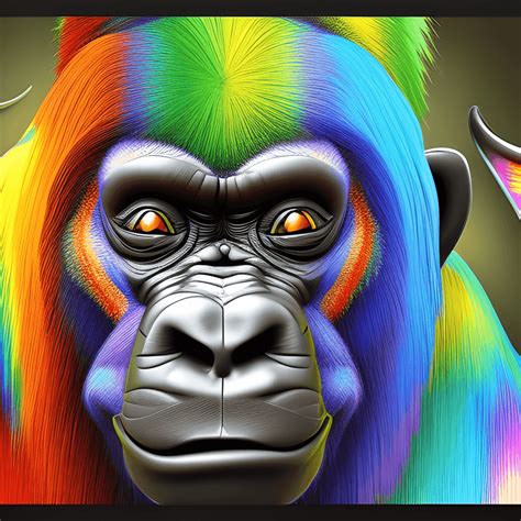 rainbow gorilla 3d masterpiece · creative fabrica