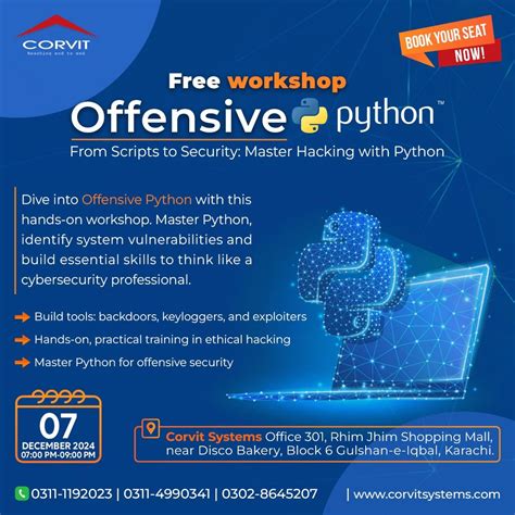 Corvit Systems Karachi On Linkedin Freeworkshop Offensivepython Ethicalhacking