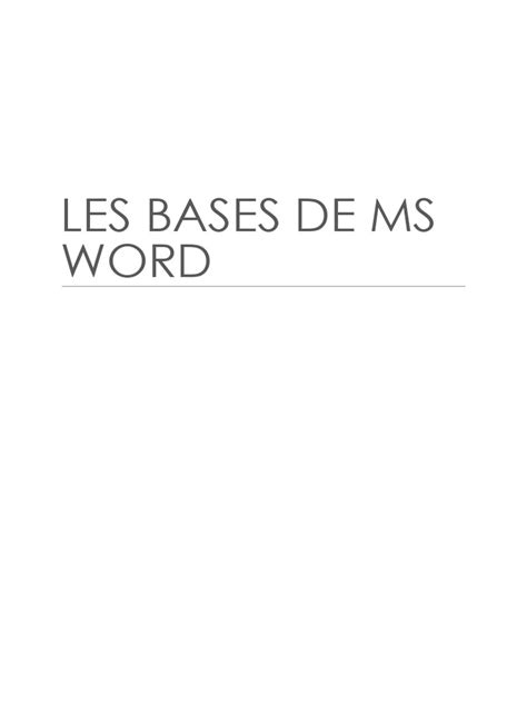 Bureautique Bases Word 2016 Pdf