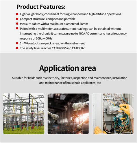 UNI T UT CS A A AC Current Clamp Sensor Multimeter Sensor For UT E UT UT C UT C