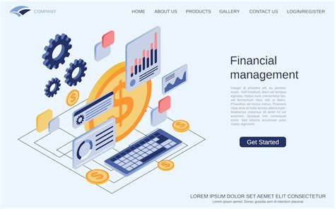 Premium Vector Financial Management Digital Marketing Business Analytics Flat 3d Isometric