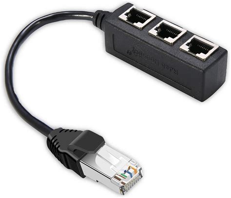 Rj45 Ethernet Splitter Cable Sartyee Rj45 Y Splitter Adapter 1 To 3 Port Ethernet