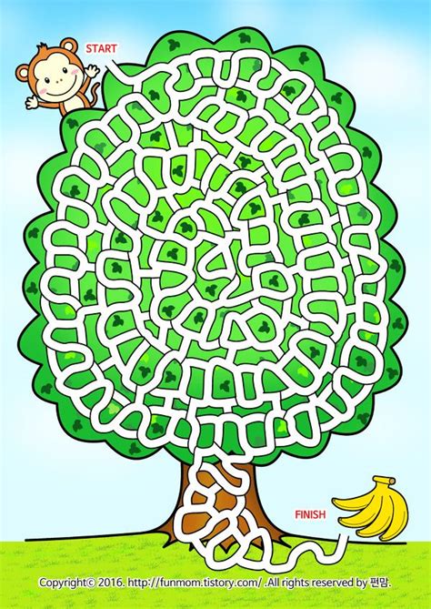 어린이 미로학습지 자료