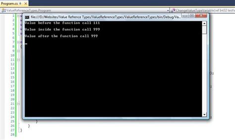 Reference And Value Types As Function Parameters Using Refout Keywords