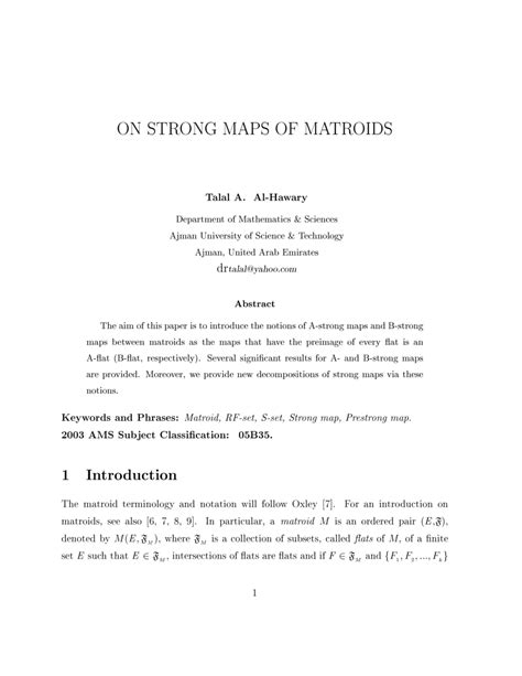 pdf on strong maps of matroids