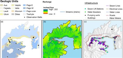 maps showing the spatial distribution of model parameters a