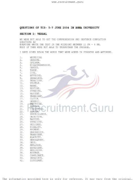 Tcs Placement Papers 11 Pdf