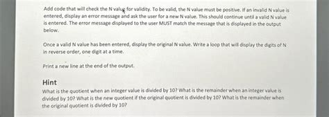 Solved Reverse Number Overview For This Daily Write A
