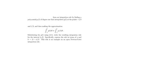 Form An Integration Rule By Finding A Polynomial