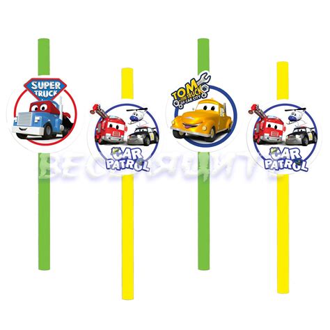 Парти сламки Патрулиращи коли 10бр наш модел Онлайн магазин за парти артикули Веселяците