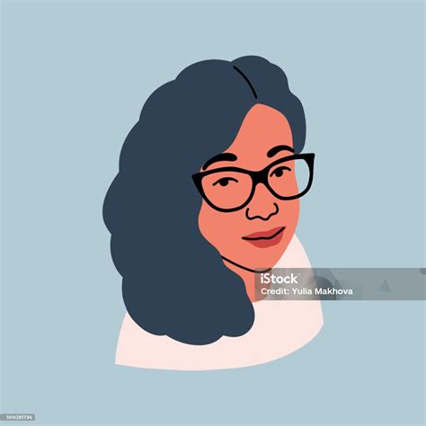 안경을 쓴 젊은 여성의 초상화 아름다운 패션 룩 손으로 그린 트렌디 한 벡터 일러스트레이션 아바타 포스터 인쇄 템플릿 International Womens Day에 대한