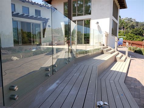 San Diego Custom Cr Lawrence Half Inch Tempered Glass Panels Railing Patriot Glass And