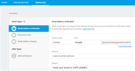 firebase email templates williamson