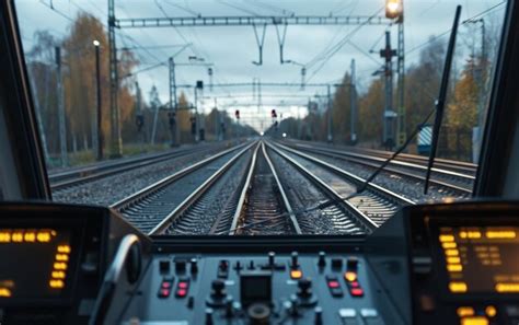 Premium Photo Train Tracks View From Drivers Cabin Multiple Rails